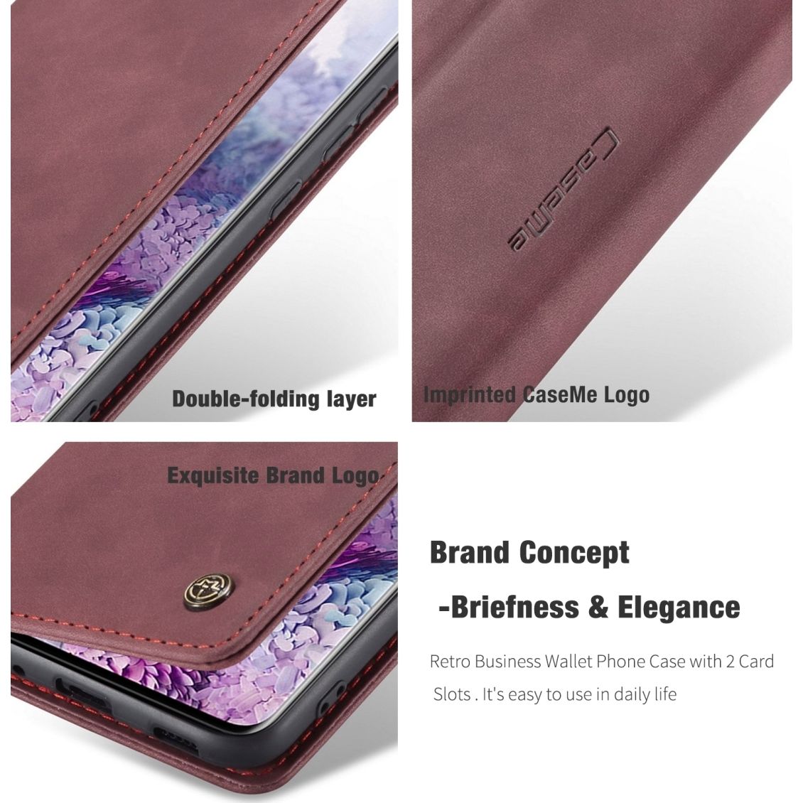 Caseme 013 Samsung Galaxy S20 Plus Hoesje Bookcase Portemonnee - Bordeaux Rood 570973 ...
