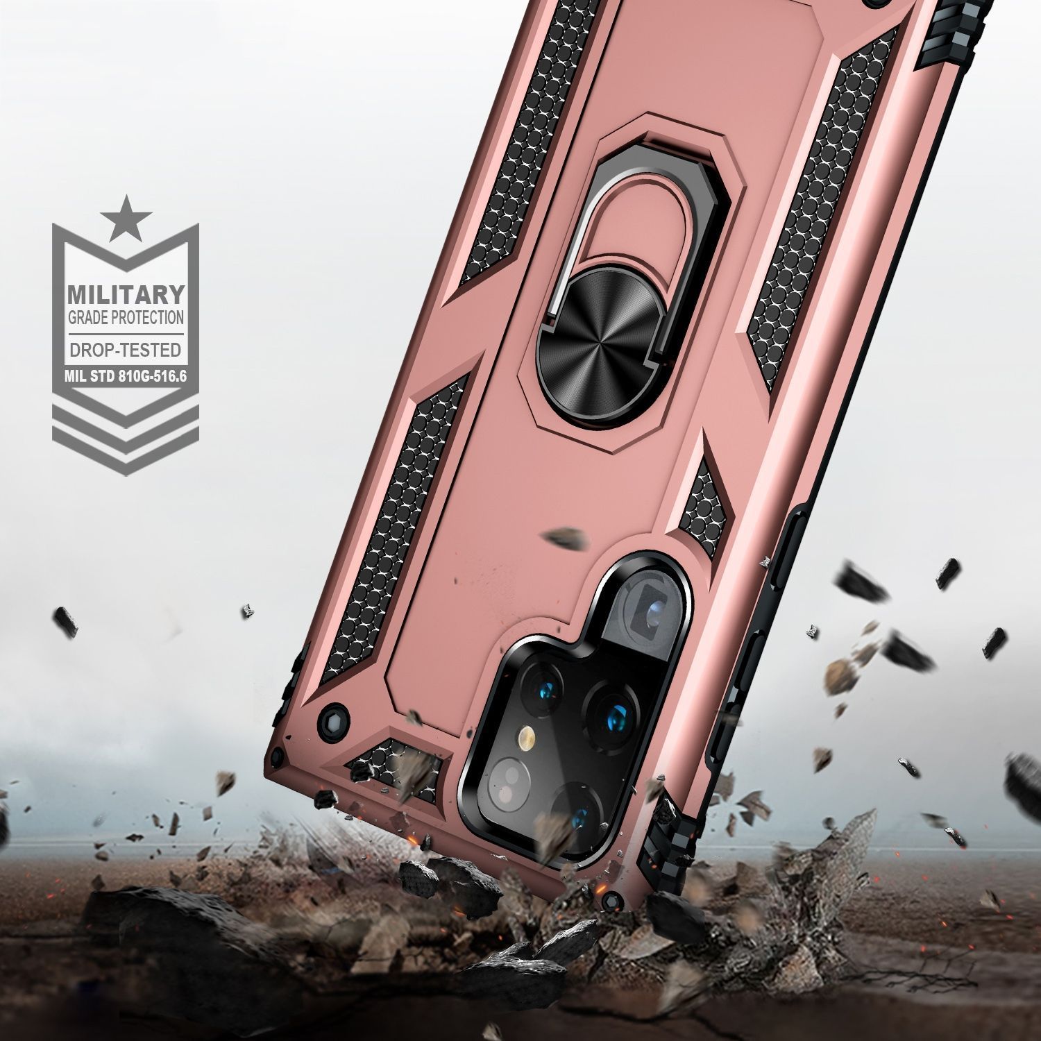 Mobigear Armor Ring Samsung Galaxy S22 Ultra Hoesje Hardcase Backcover Shockproof met Ringhouder ...