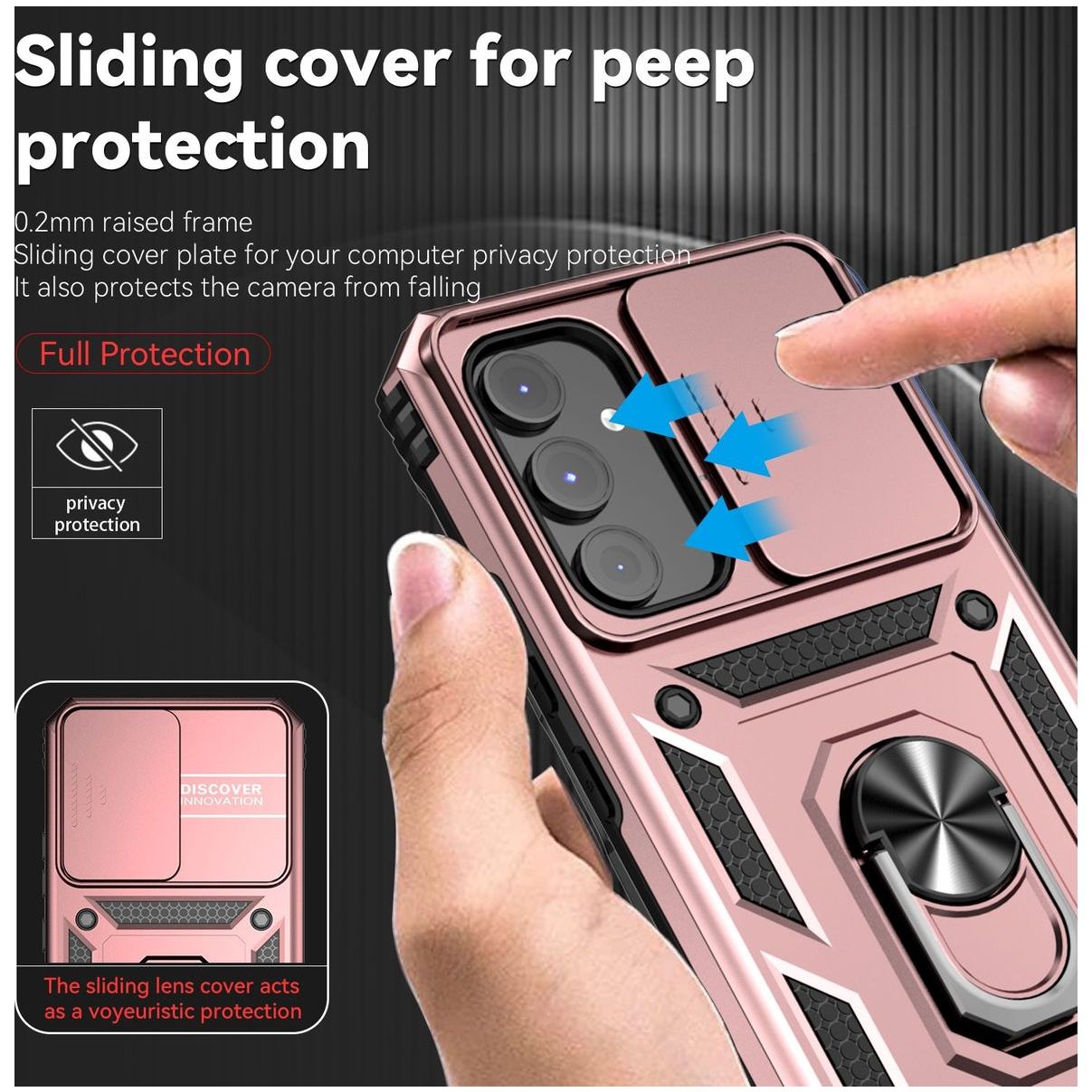 Mobigear Armor Ring Cam Slide Samsung Galaxy A54 Hoesje Hardcase Backcover Shockproof met ...