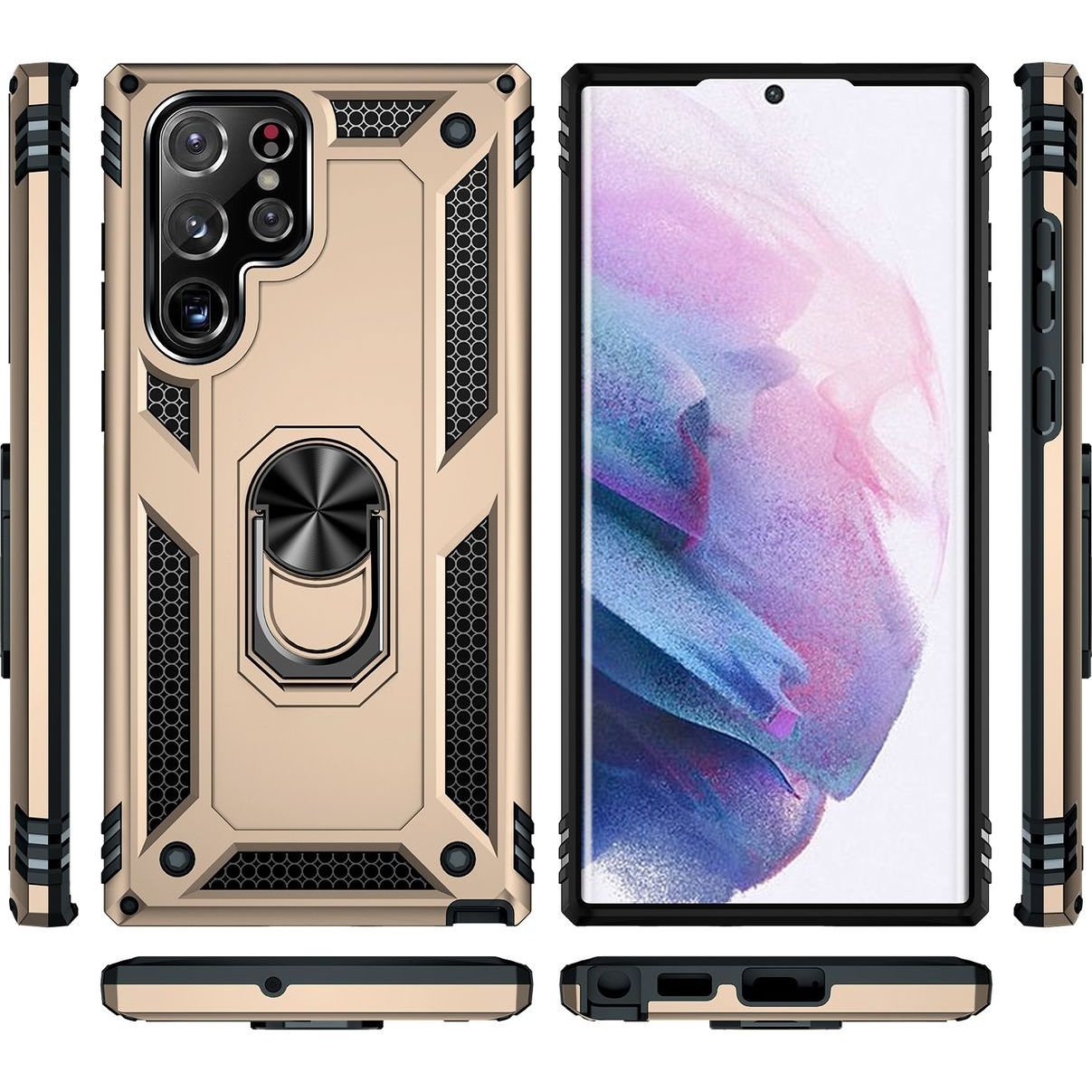 Mobigear Armor Ring Samsung Galaxy S23 Ultra Hoesje Hardcase Backcover Shockproof met Ringhouder ...