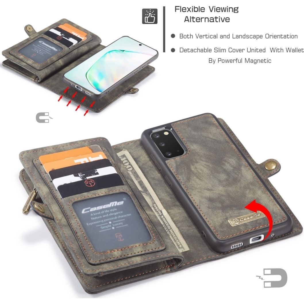 Caseme Samsung Galaxy S20 Hoesje Uitneembare 2in1 Bookcase Portemonnee - Zwart 571014 ...
